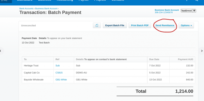 How to approve and process Xero Batch Payments?